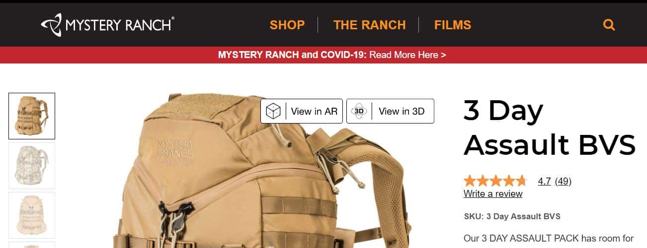 Augmented reality boosts conversion at backpack retailer Mystery Ranch
