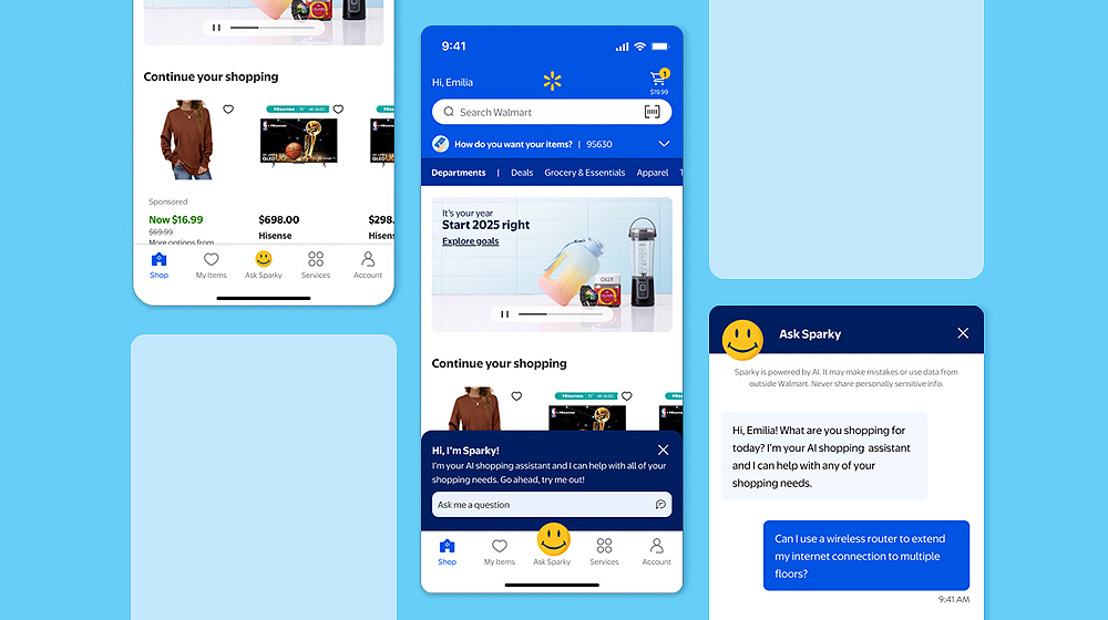 Walmart introduces its Sparky virtual assistant to new shoppers