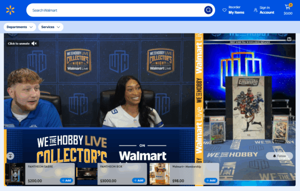 Walmart Live launches weekly livestream commerce for collectibles