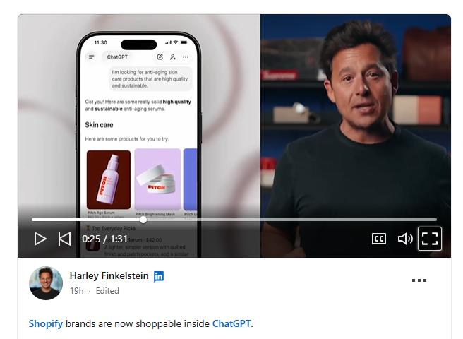 Shopify integration makes brands shoppable within ChatGPT